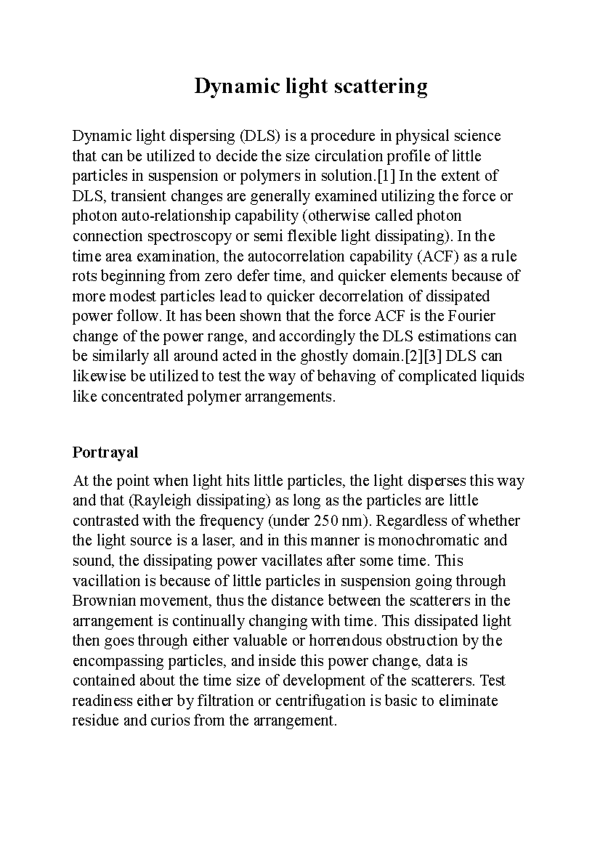 Dynamic light scattering - Dynamic light scattering Dynamic light ...