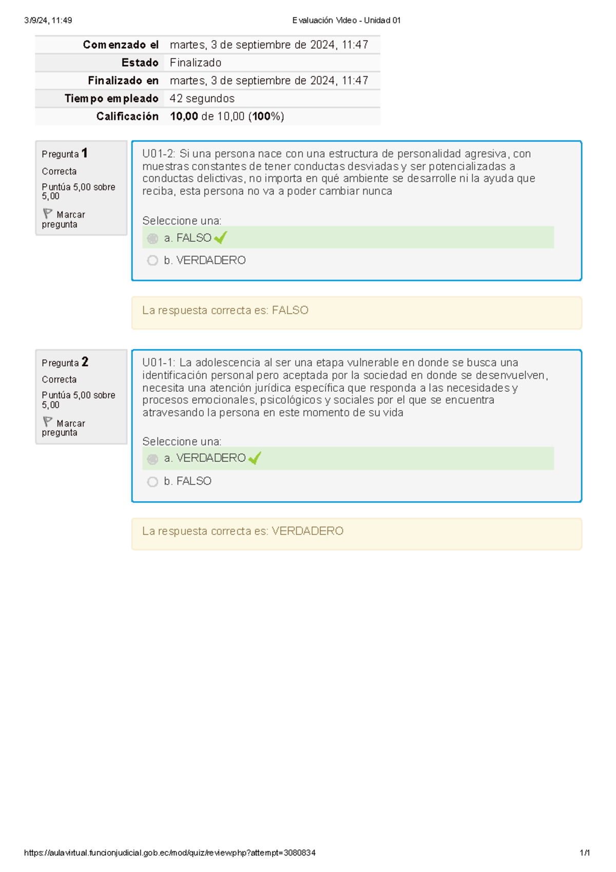 Modulo 1 - PARA PRACTICAS - Pregunta 1 Correcta Puntúa 5,00 sobre 5, Marcar pregunta Pregunta 2 ...