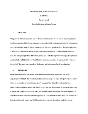 Lab 1 - LAB 1- LAB REPORT - Experiment II: Electric Fields and Potentials 08/31/ Taylor Howell ...