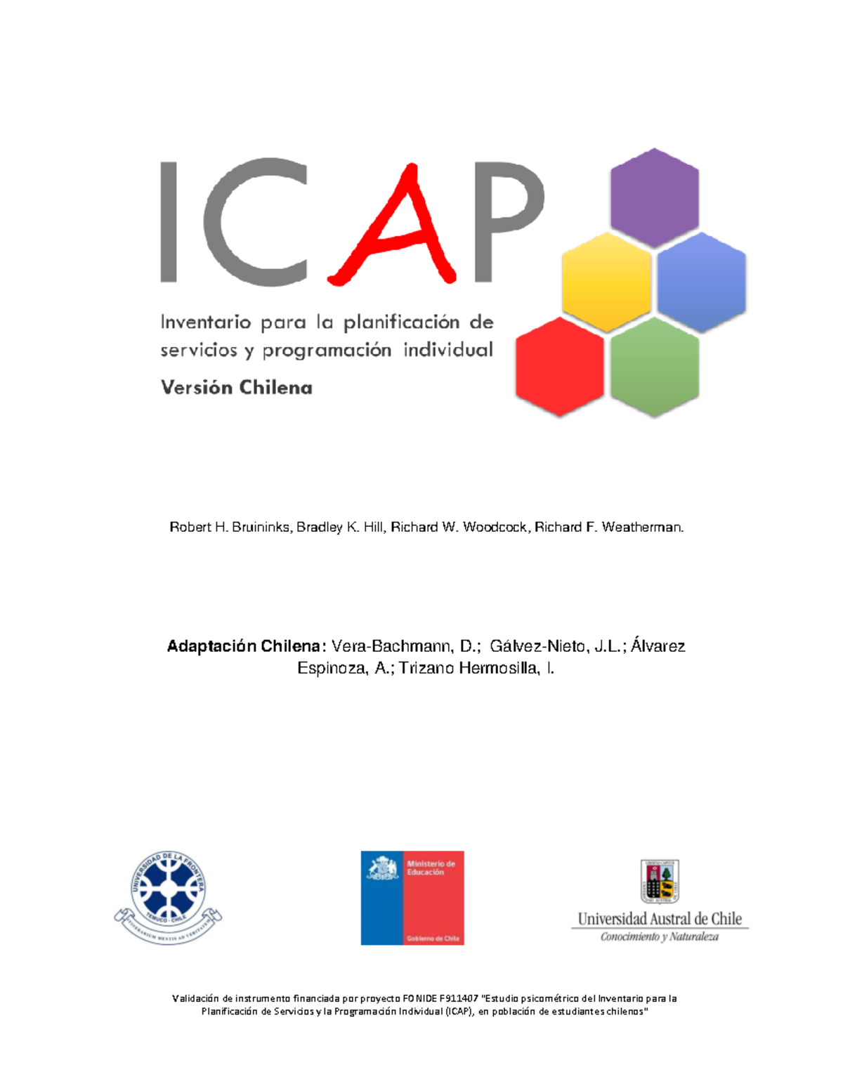 ICAP version chilena, conducta adaptativa - Robert H. Bruininks, Bradley K. Hill, Richard W ...