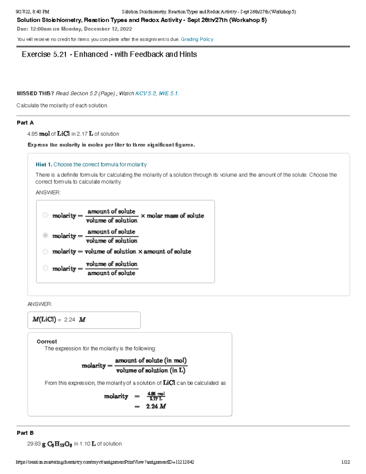 Solution Stoichiometry, Reaction Types and Redox Activity - Sept 26th ...