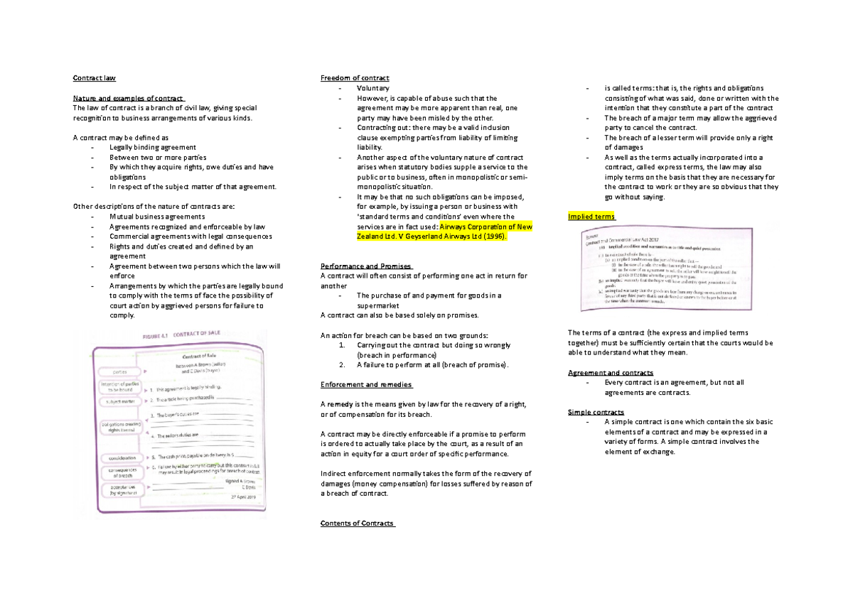 Contract law - Contract and examples of law of contract is a branch of ...