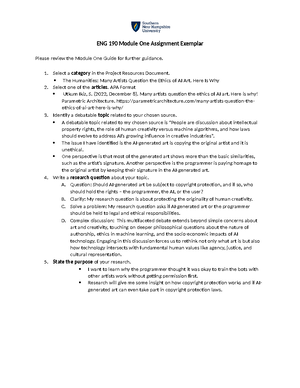 Eng 190 3-2 finished - In this assignment, you will compile your ...