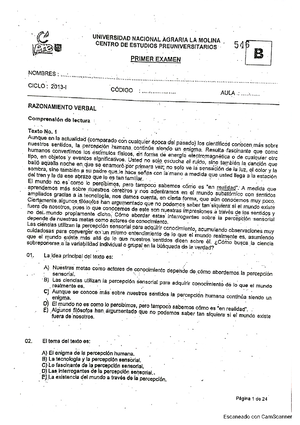 Clase 4 RAZ. Verbal (sexto grado de primaria) - 1 Clase N°4 1 EJERCICIO ...