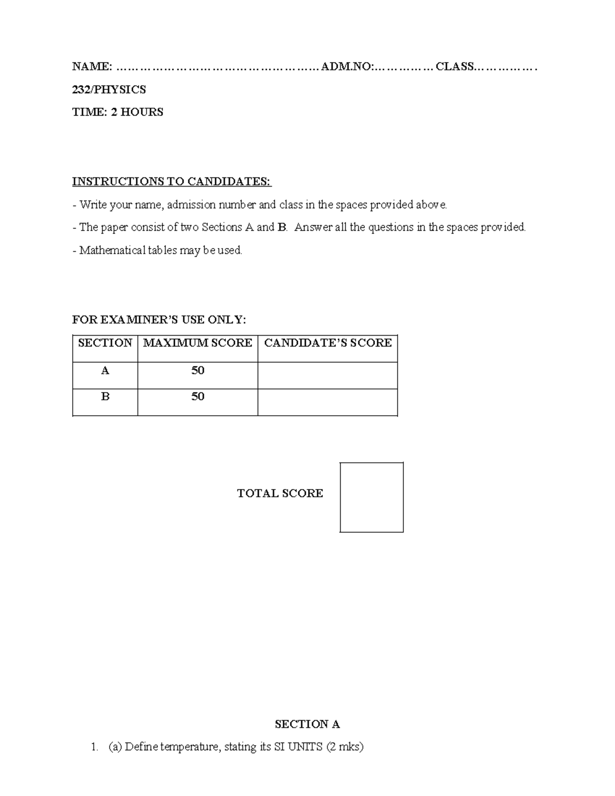 Physics F2T3 QS - bbbbbbbbbbbbbbbbbb - NAME: - Studocu