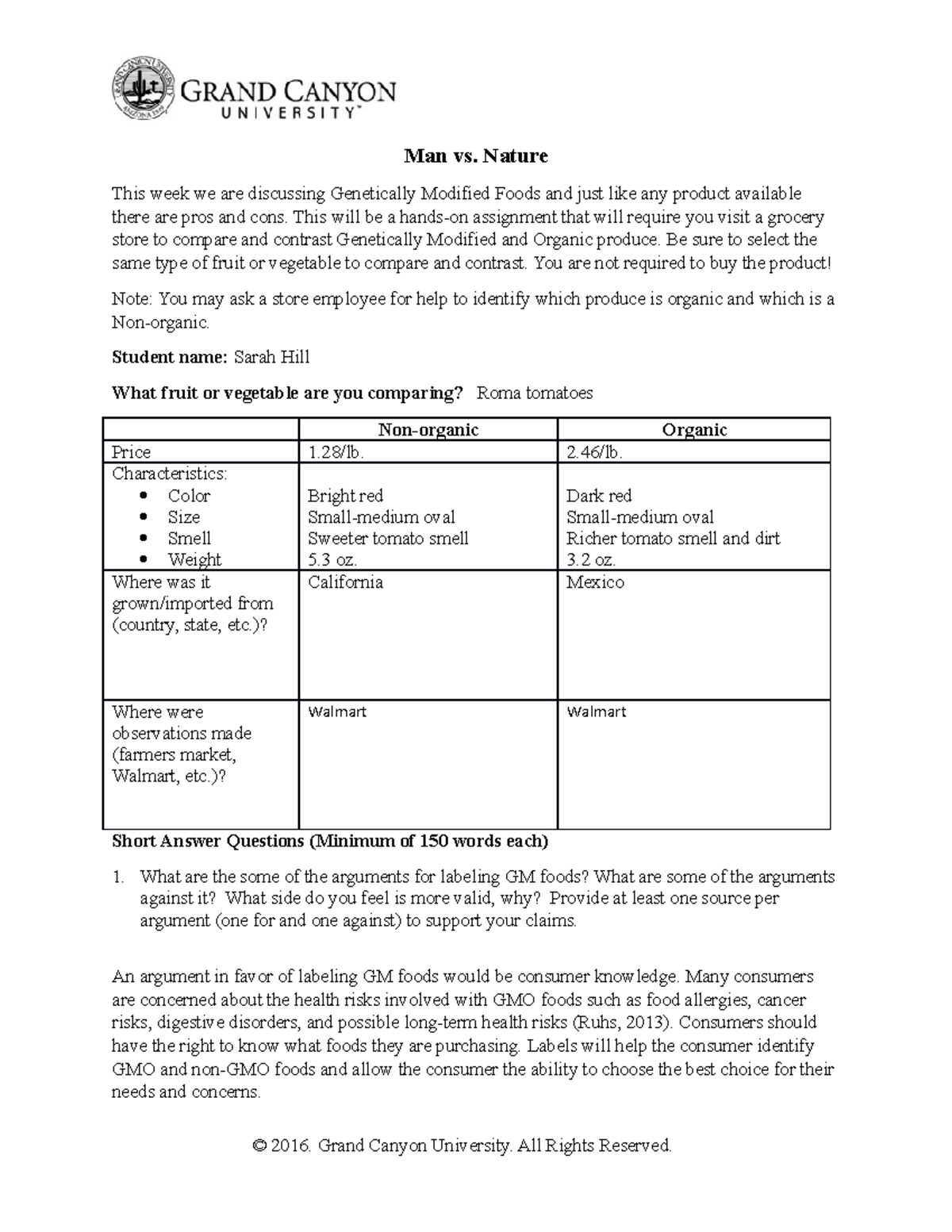 BIO-220 Man Vs Nature - Man vs. Nature This week we are discussing ...