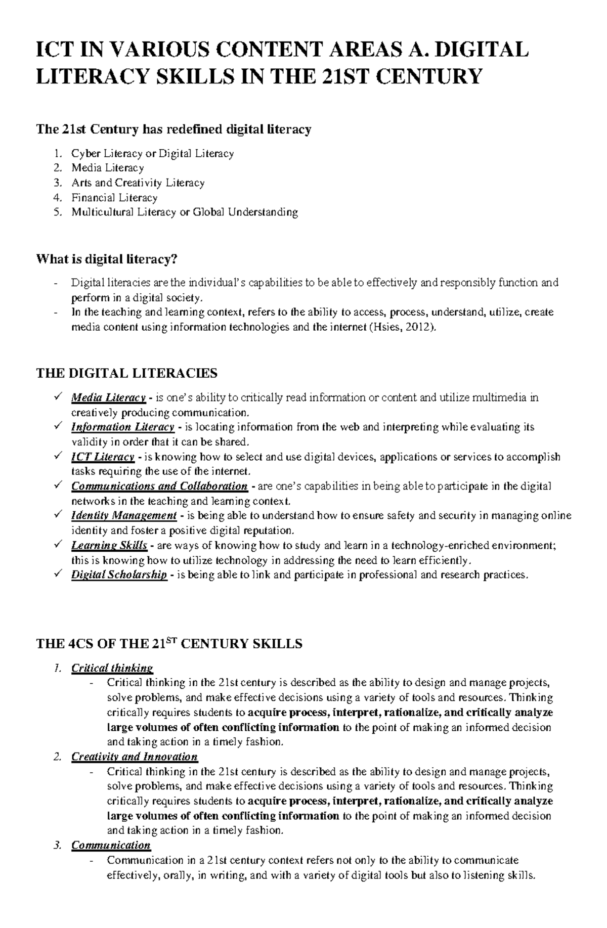 TECHNOLOGY FOR TEACHING AND LEARNING - ICT IN VARIOUS CONTENT AREAS A ...