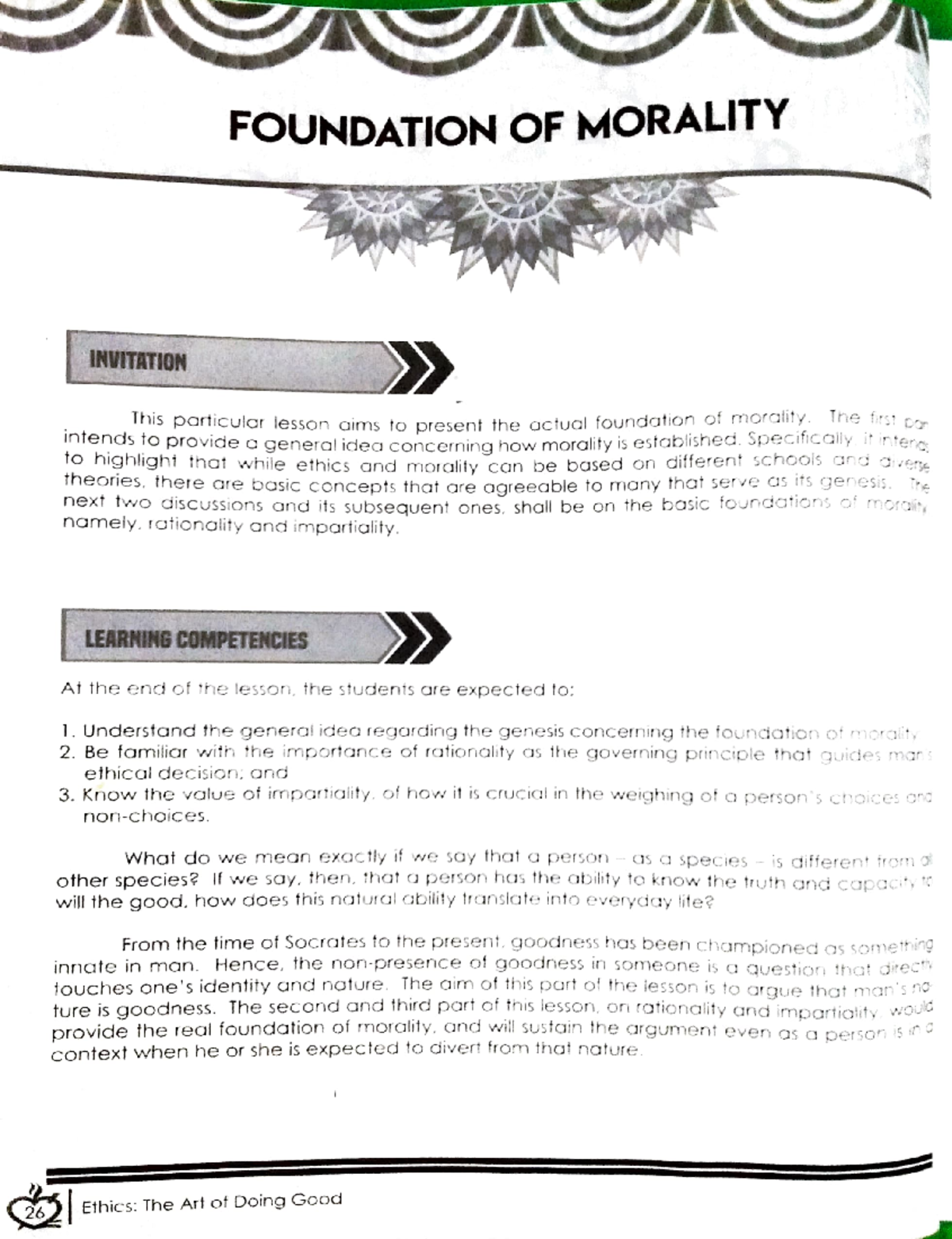 1.3 Foundation of Morality - FOUNDATION OF MORALITY INVITATION ...