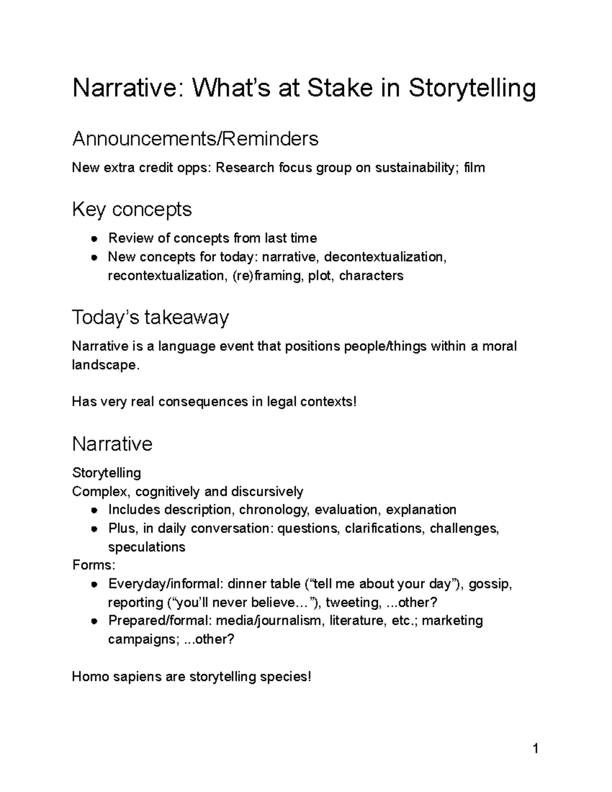 Narrative - Notes - Narrative: What’s at Stake in Storytelling ...