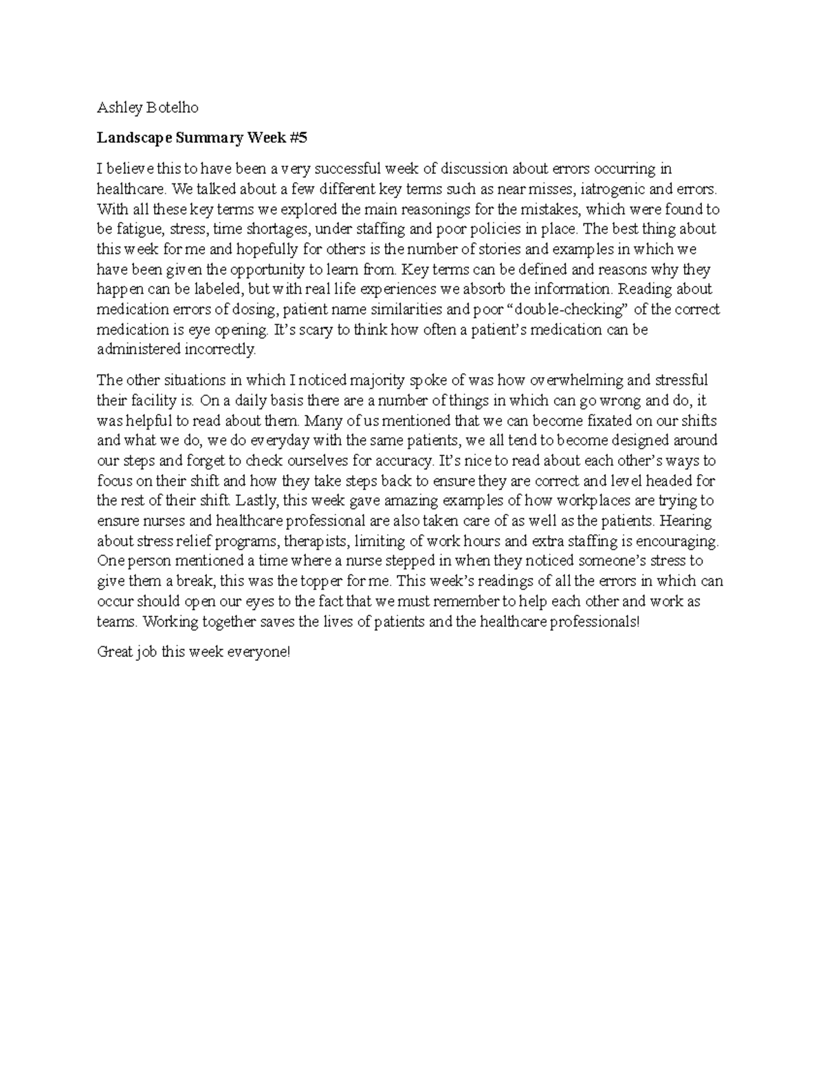 Landscape Week #5 Ashley Botelho - Ashley Botelho Landscape Summary ...