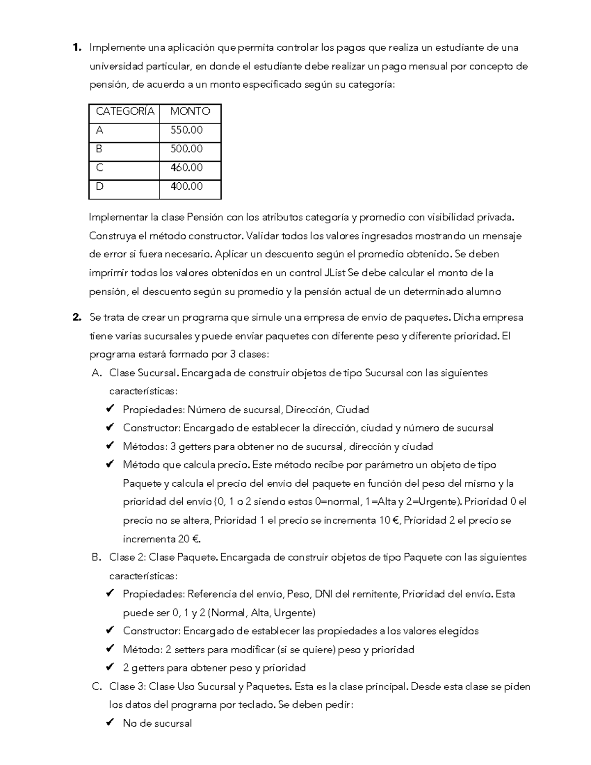 Ejercicios de programacion orientada a objetos - java con Eclipse ...