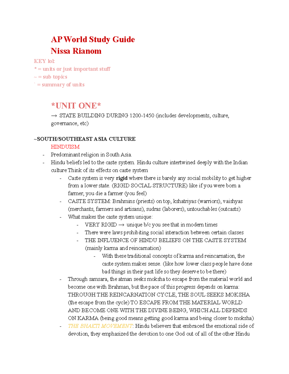 Ap world history exam study - AP World Study Guide Nissa Rianom KEY lol ...