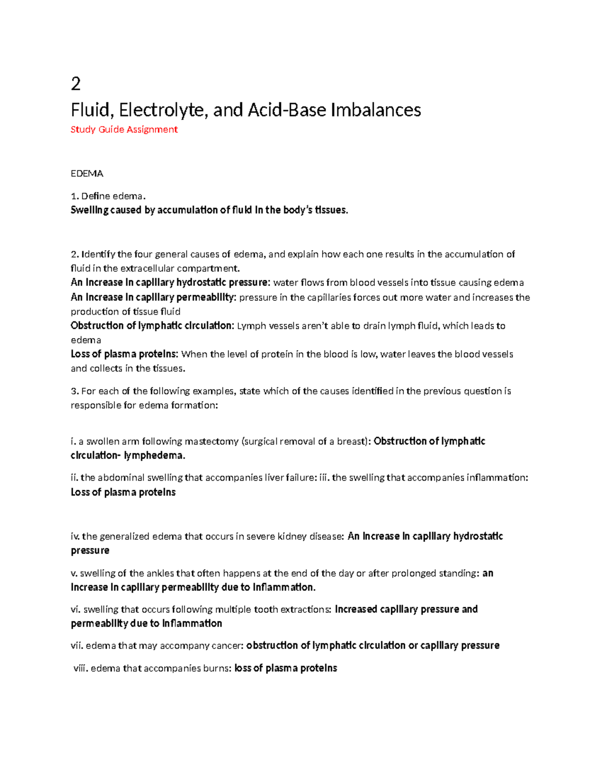 Goulds Study Guide Chapter 2 - 2 Fluid, Electrolyte, and Acid-Base ...