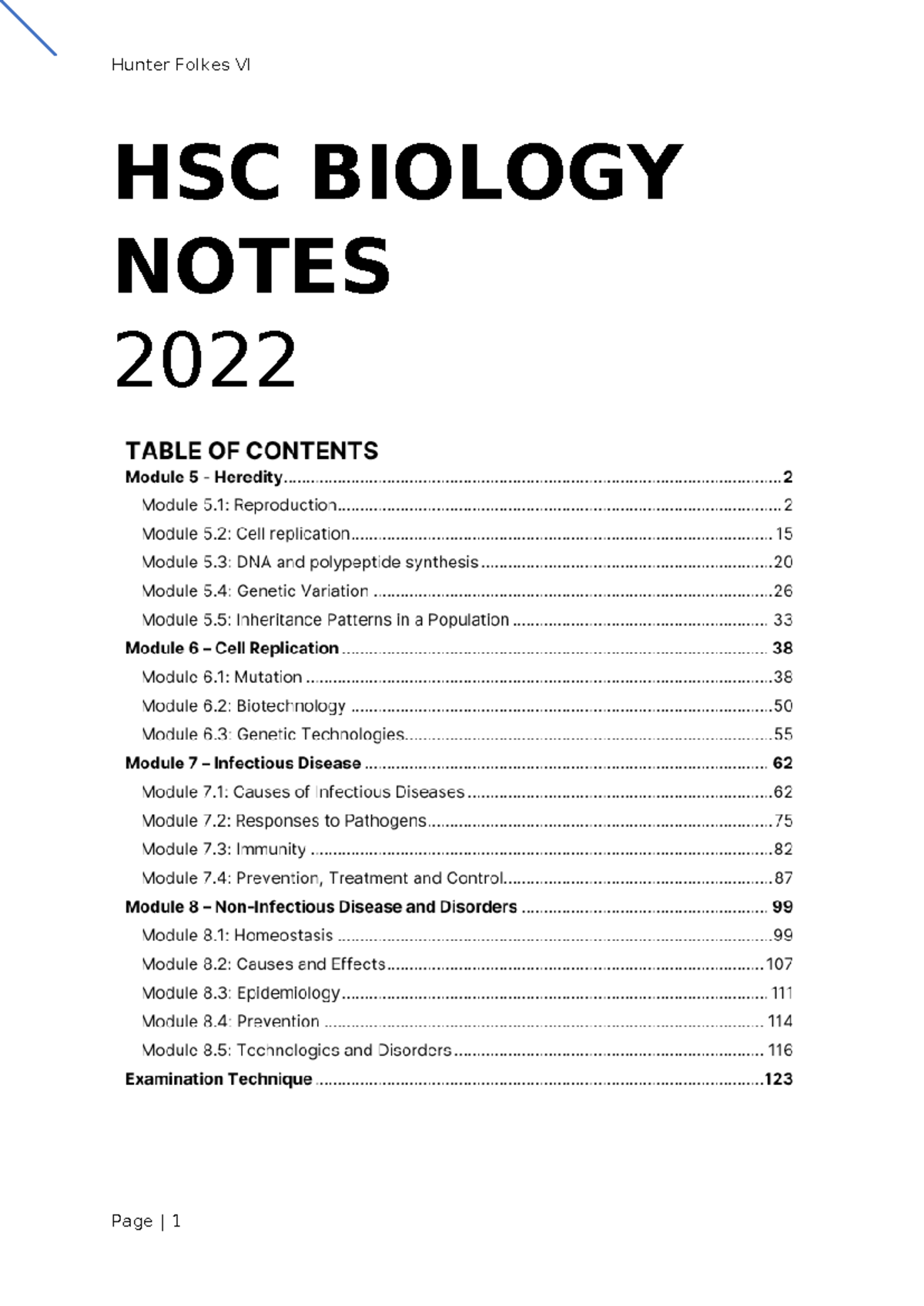 HSC Biology Notes - n/a - HSC BIOLOGY NOTES 2022 MODULE 5 NOTES HSC ...