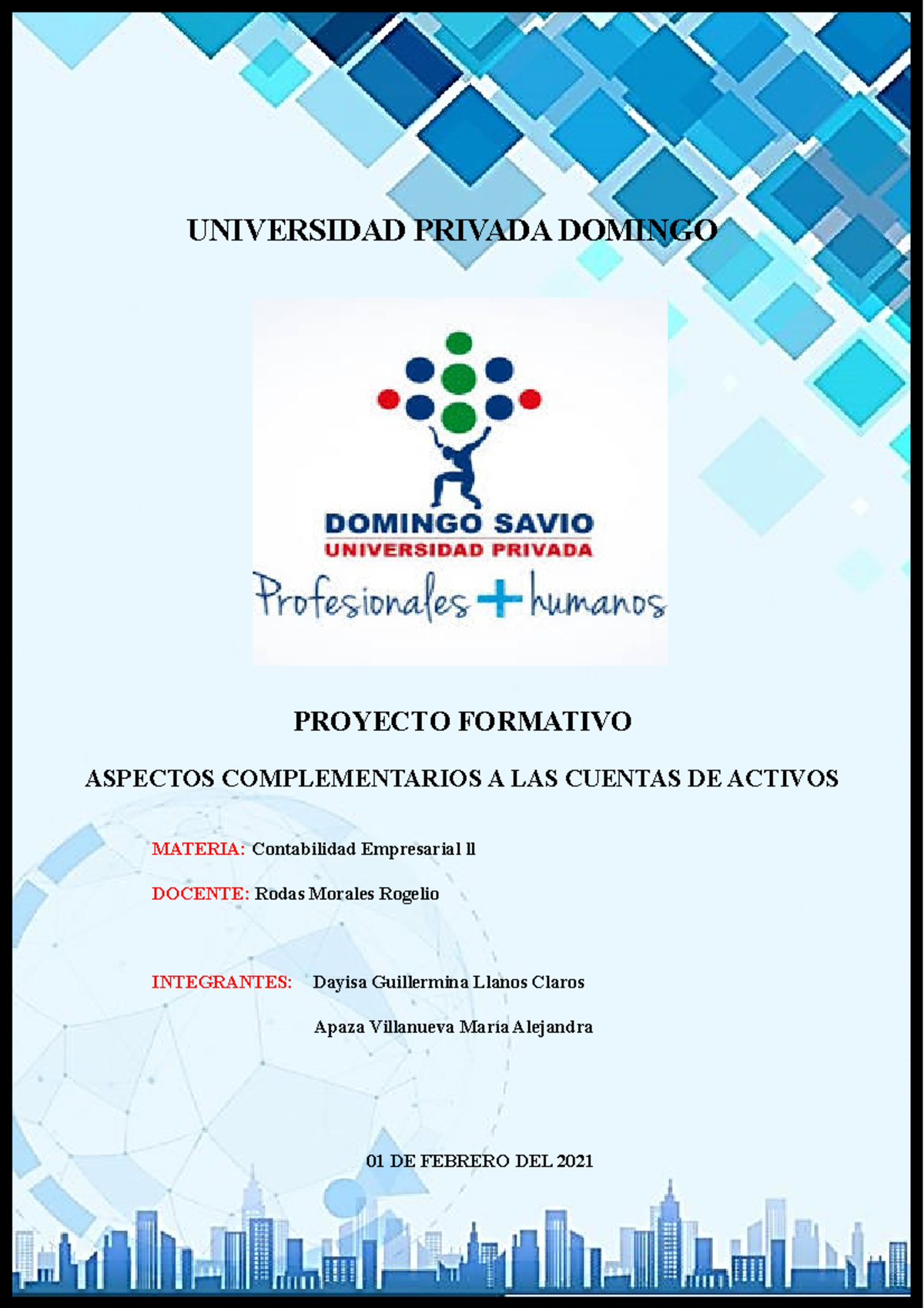 Proyecto Formativo Aspectos Complementarios A LAS Cuentas DE Activos - MATERIA: Contabilidad ...