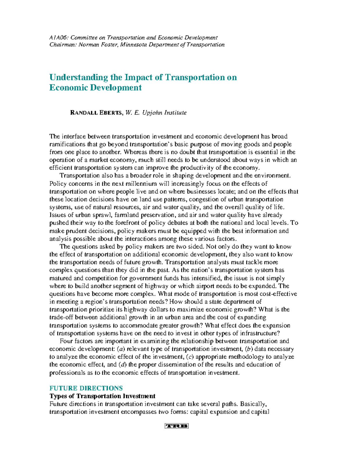 Understanding the Impact of Transportation on Economic Development ...