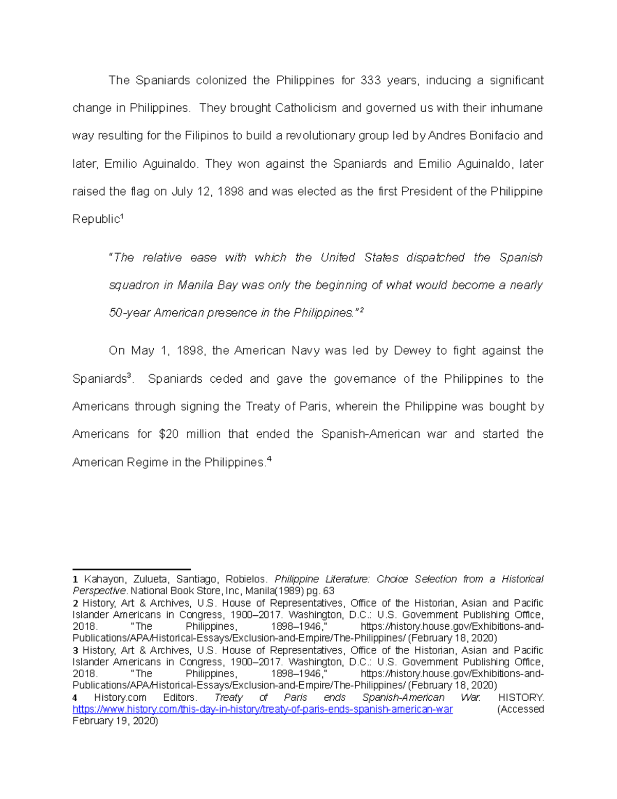 History(cenlit) - sdadad - The Spaniards colonized the Philippines for ...