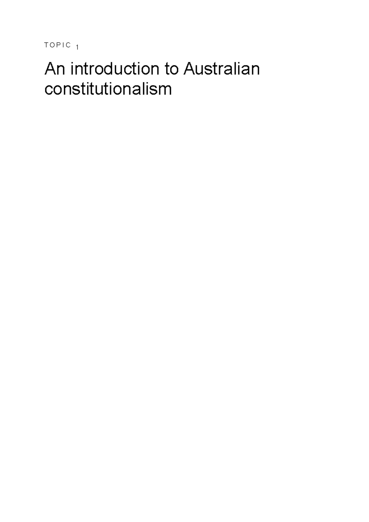 Aus Constitutional Law Study Notes - T O P I C 1 An introduction to ...