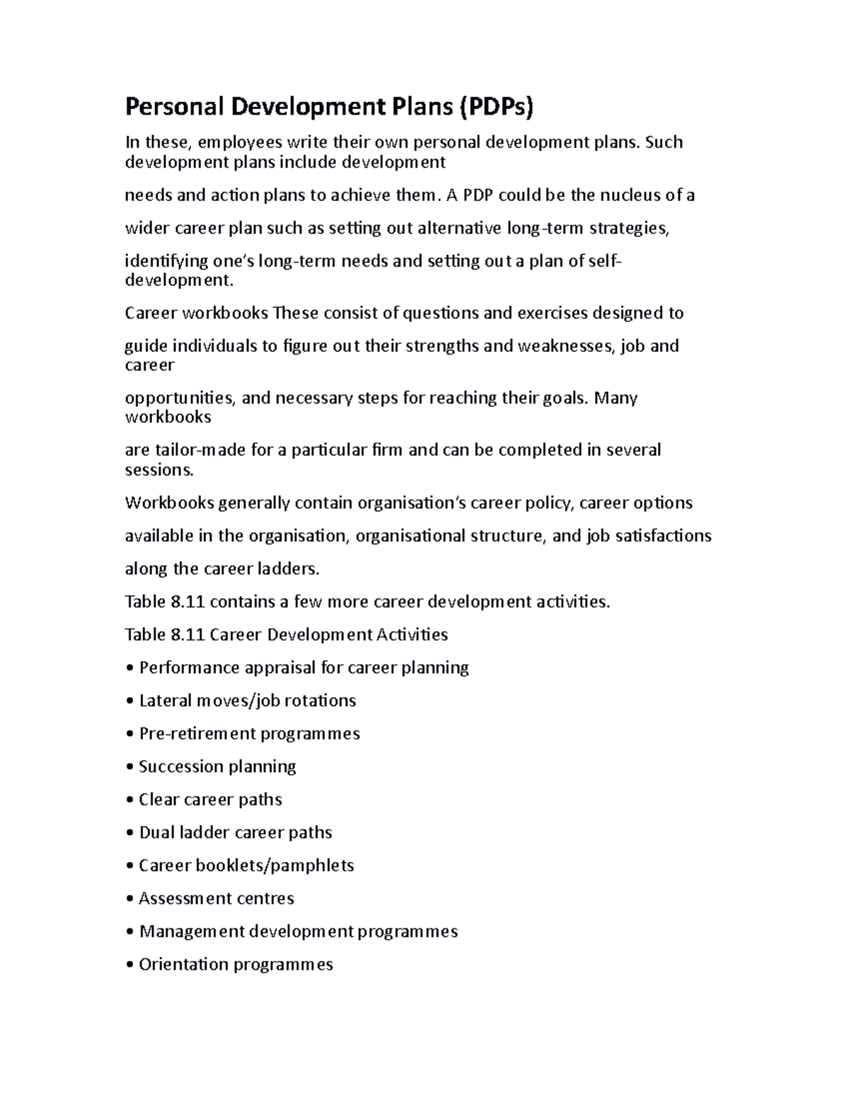 Personal Development Plans (PDPs) notes - Such development plans ...