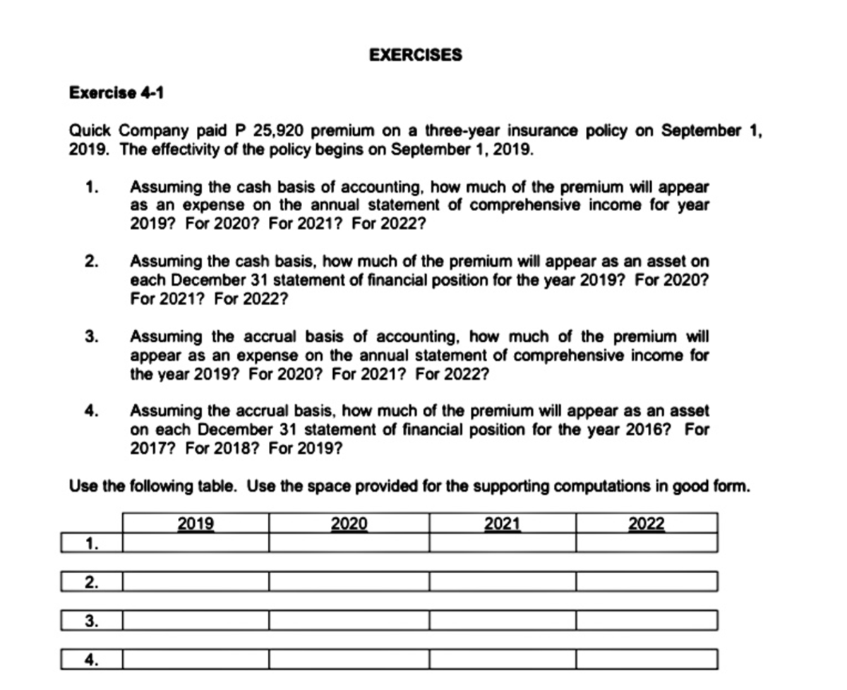 Exercise 4-1 - BS Accountancy - Studocu