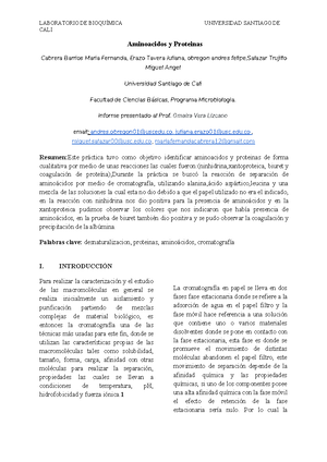 La reacción con ninhidrina es un método utilizado para detectar ...