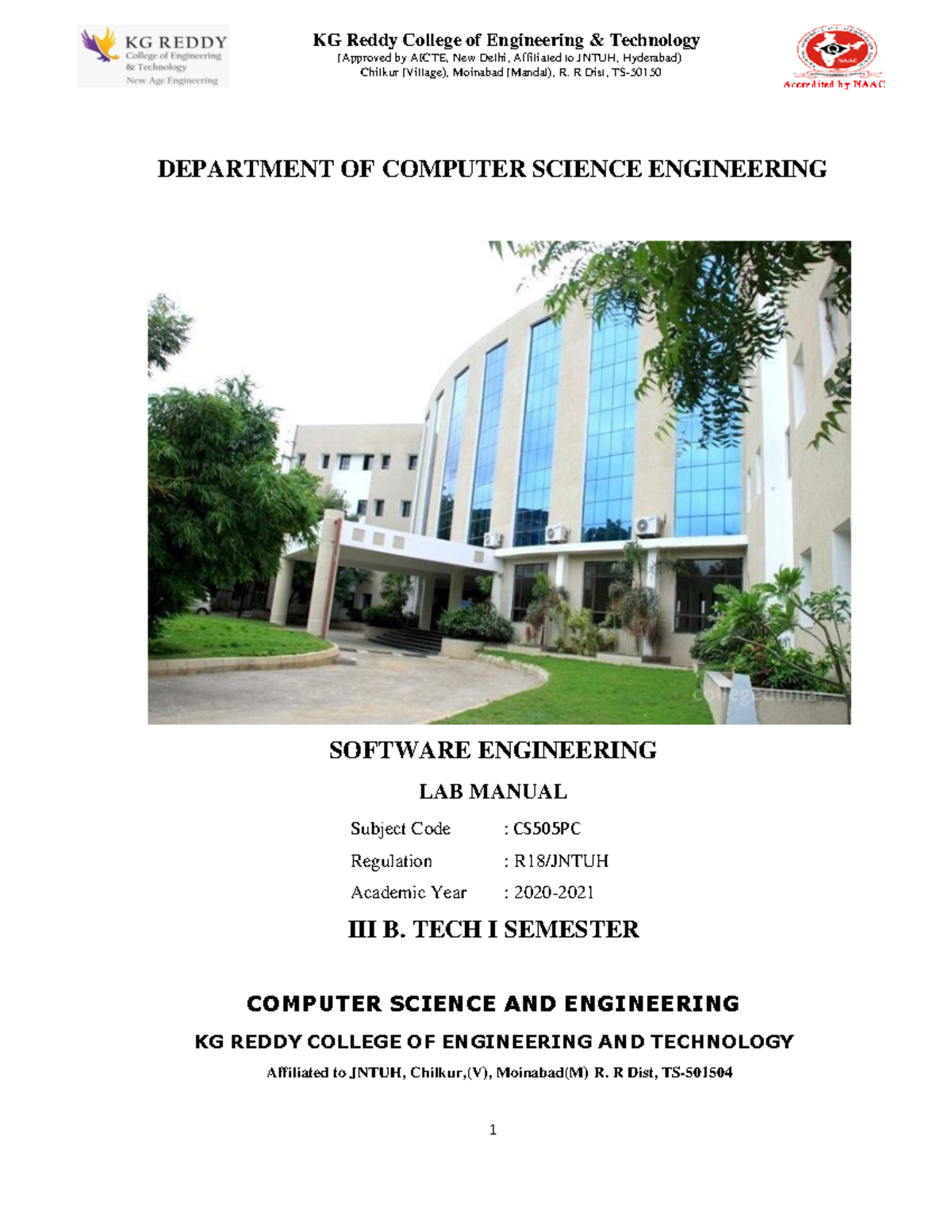 SE-LAB-Manual - Software Engineer lab manual - (Approved by AICTE, New Delhi, Affiliated to ...