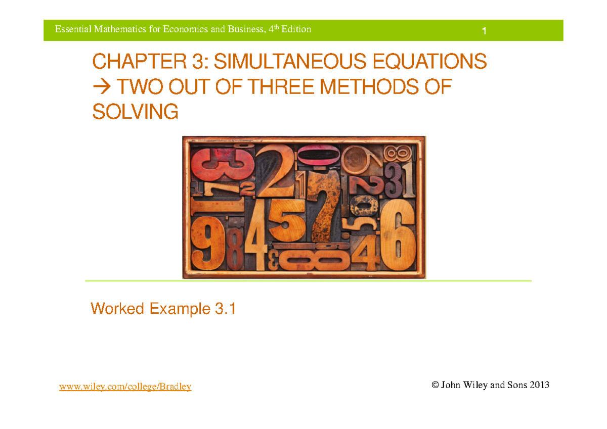 Week 2 - Textbook Slides (Chapter 3) - CHAPTER 3: SIMULTANEOUS ...