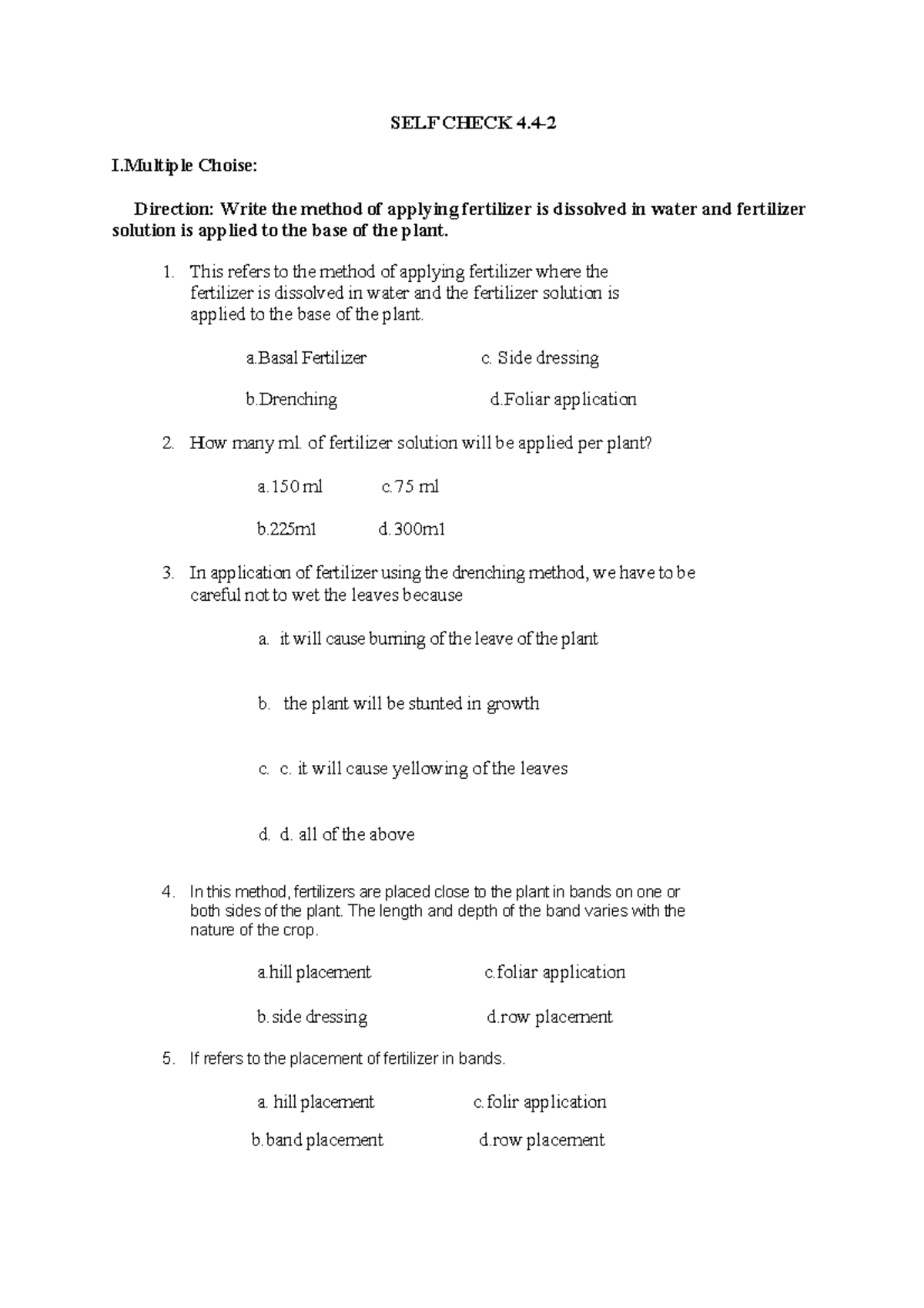 BOOK2 - Portrait - NOTES - ####### SELF CHECK 4- ####### I Choise ...