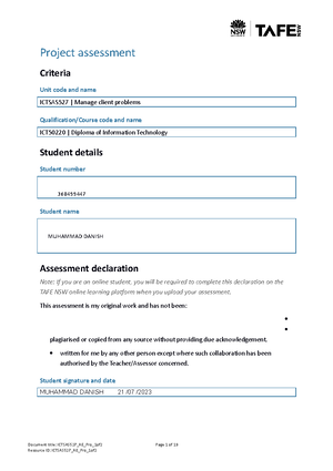 Cl Strategic Planning AE Pro2of3 - Project Assessment 2 Criteria Unit ...