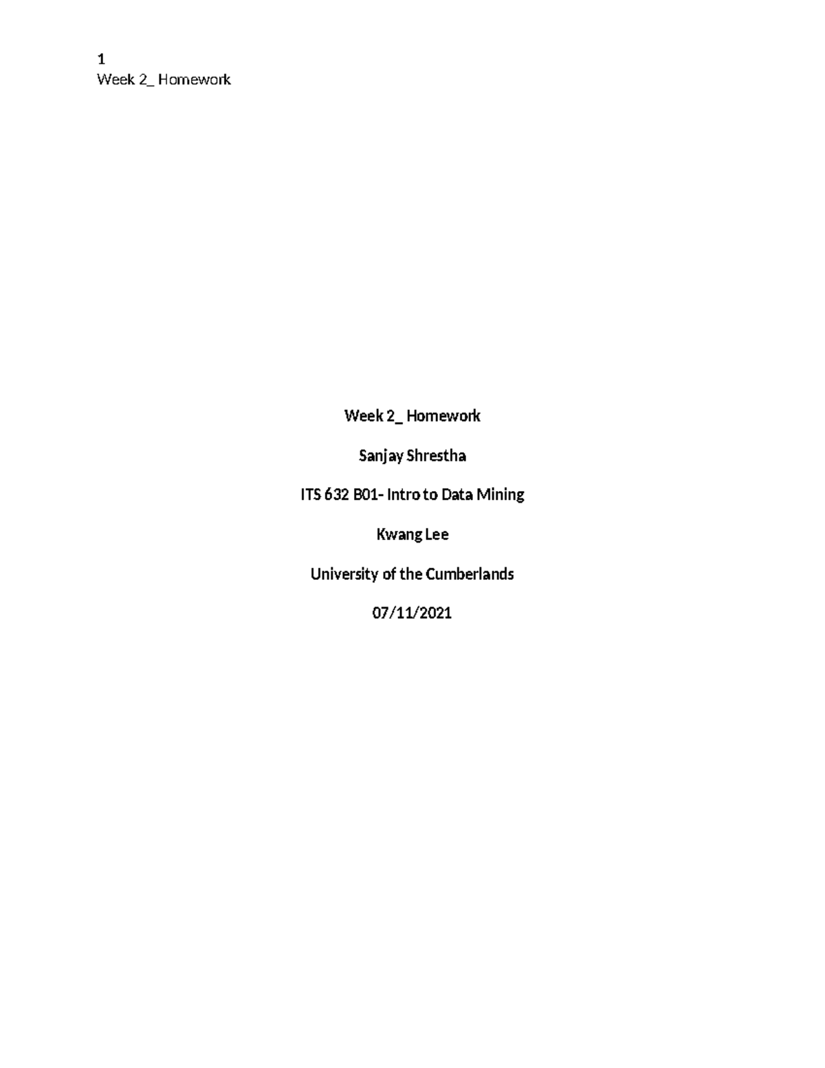 Week 2 Homework - Week 2_ Homework Week 2_ Homework Sanjay Shrestha ITS ...