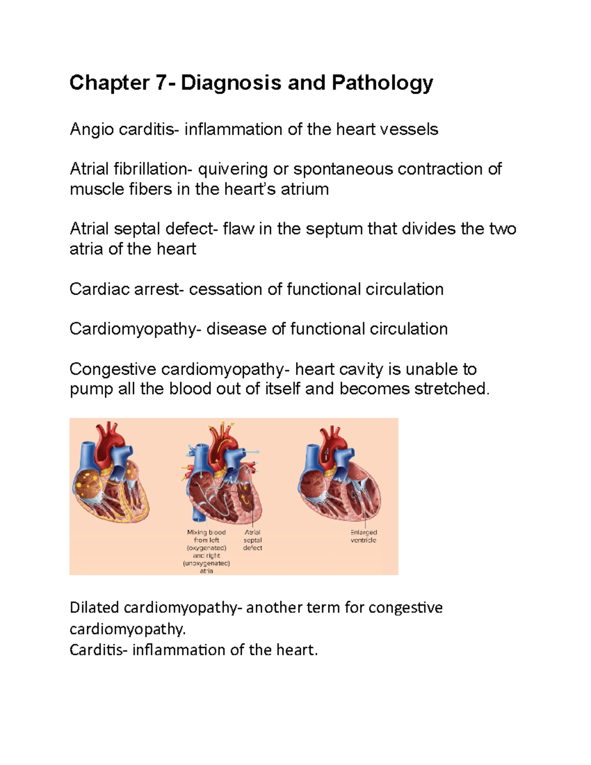 Chapter 7- Heart Diagnosis - Chapter 7- Diagnosis and Pathology Angio ...
