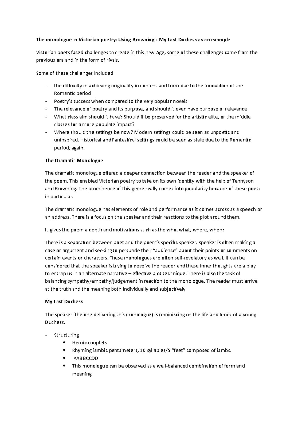 The dramatic monologue in Victorian poetry - The monologue in Victorian ...