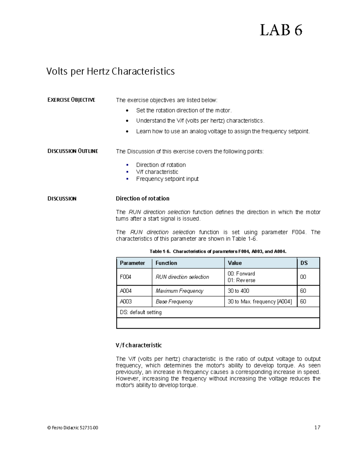 LAB 6 procedure - lab 6 - very important lab about variable frequency drive programming ...