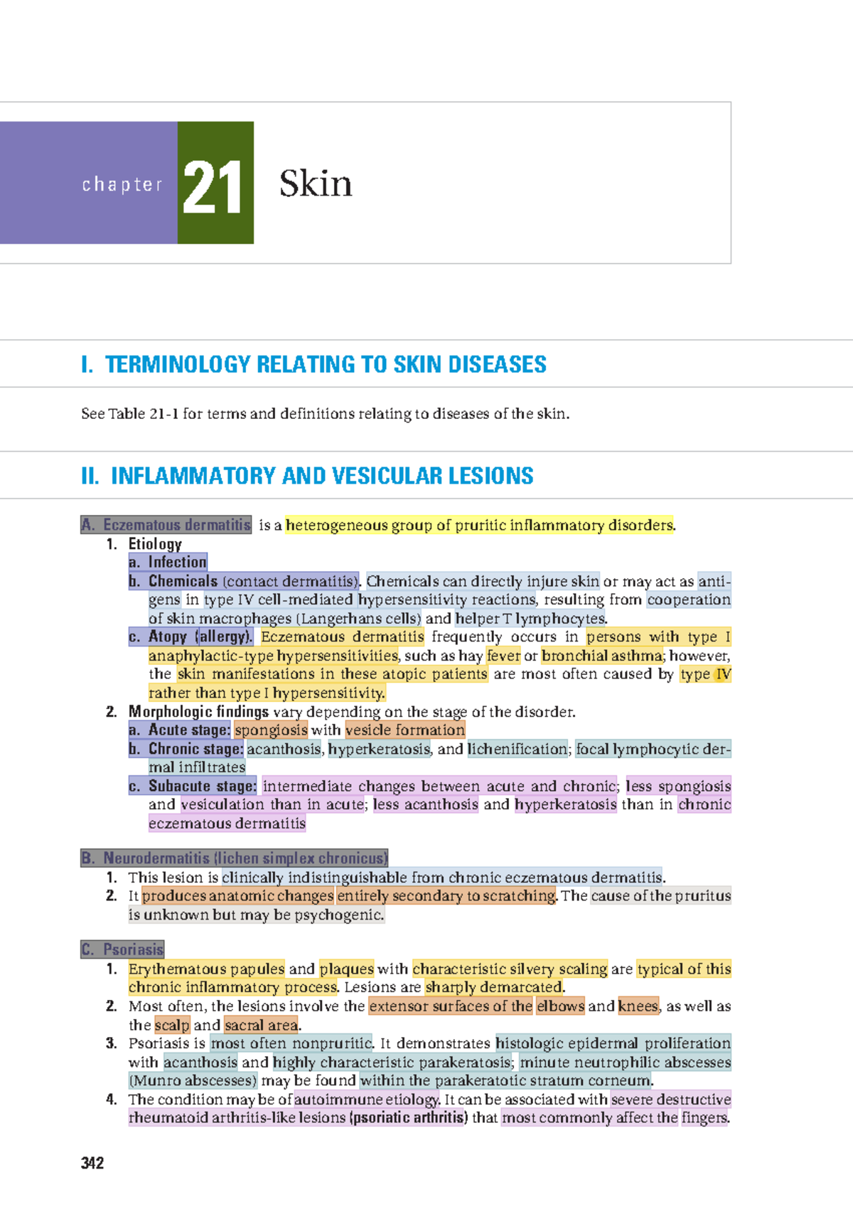 BRS Pathology - Skin - material - Skin 21 c h a p t e r I. TERMINOLOGY ...