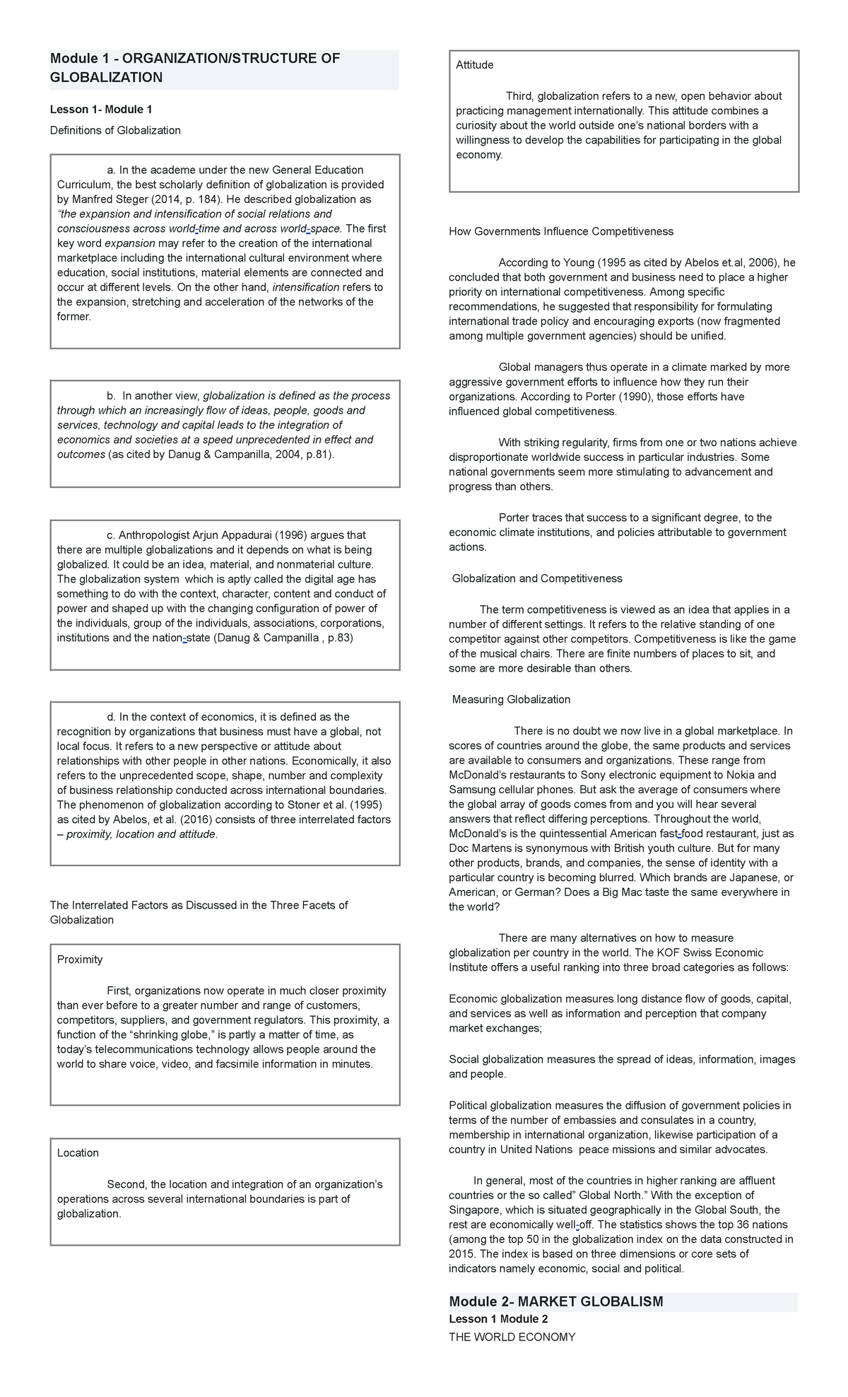Gectcw-18 Module - Lecture - Module 1 - ORGANIZATION/STRUCTURE OF GLOBALIZATION Lesson 1- Module ...