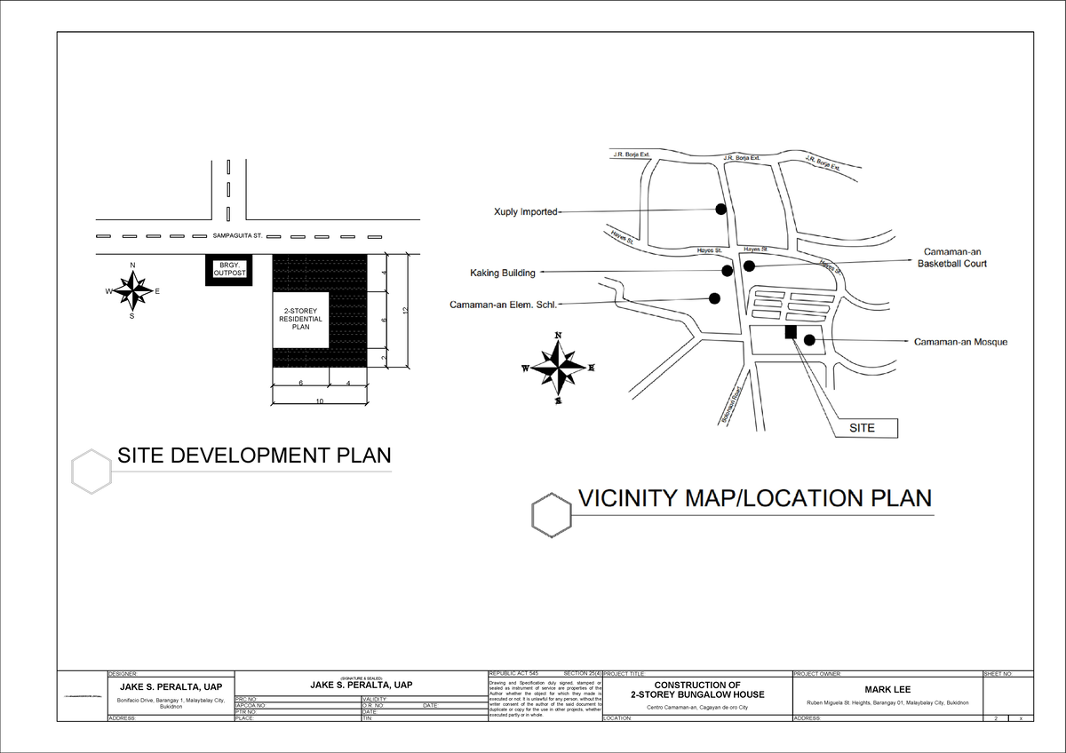 111111 - site dev plans - SITE DEVELOPMENT PLAN SAMPAGUITA ST. 2-STOREY ...