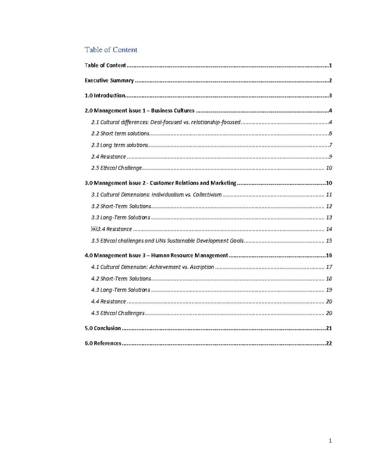 CCM Exam A-Besvarelse - Table of Content Table of Content Table of ...