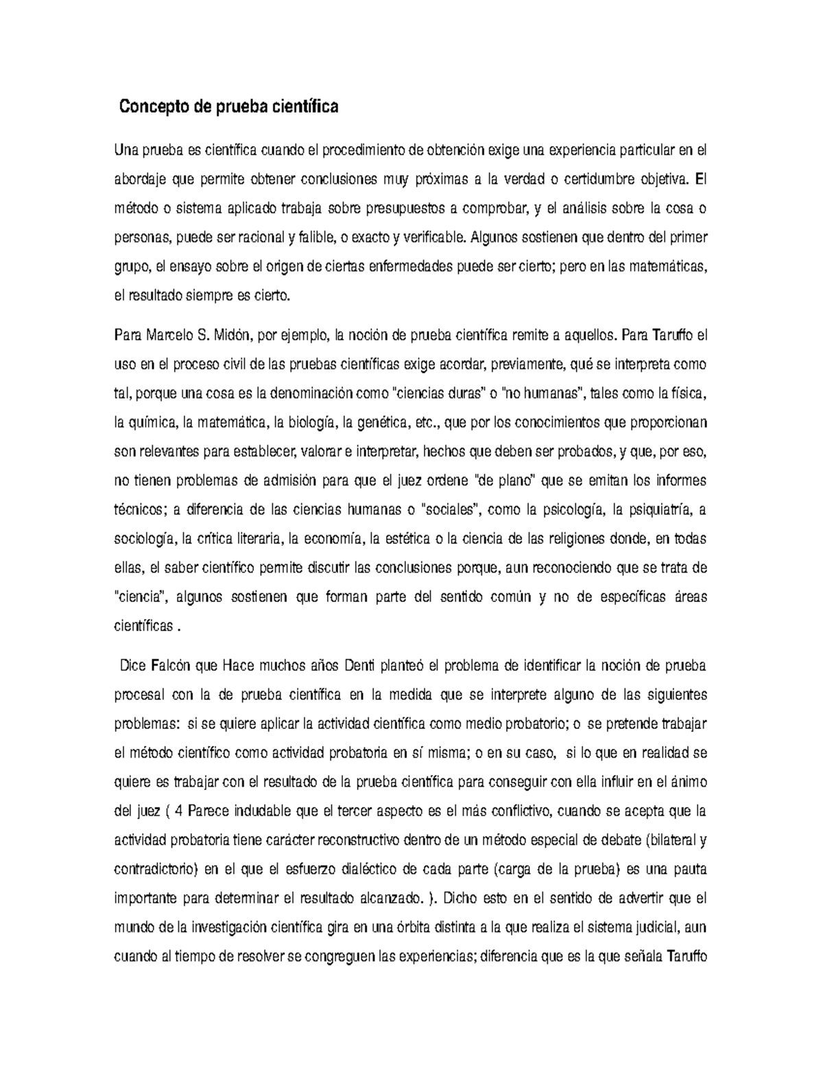 Concepto de prueba científica. 2 - Concepto de prueba científica Una ...
