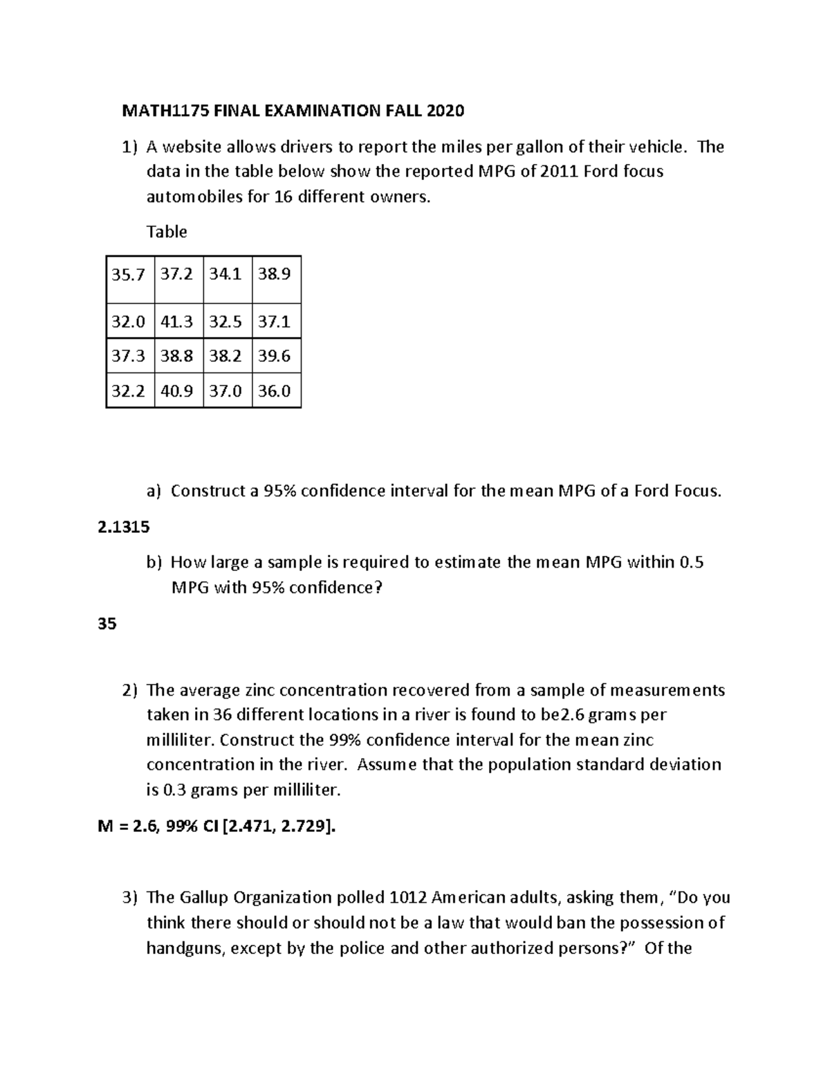 Math1175finalexamf 20 - MATH 1175 - CCRI - Studocu