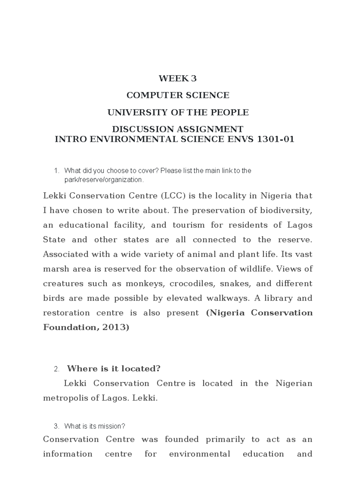 WEEK 3 DF - WEEK 3 DF - WEEK 3 COMPUTER SCIENCE UNIVERSITY OF THE PEOPLE DISCUSSION ASSIGNMENT ...