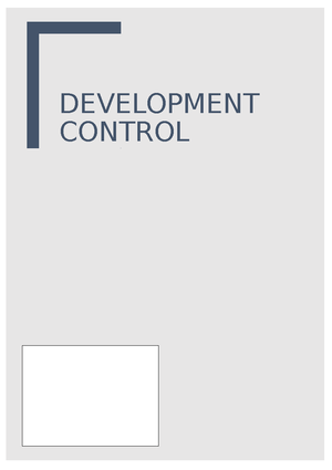 DEV Control PART 1 - Lecture notes 1-5 - DEVELOPMENT CONTROL MODULE 1 ...