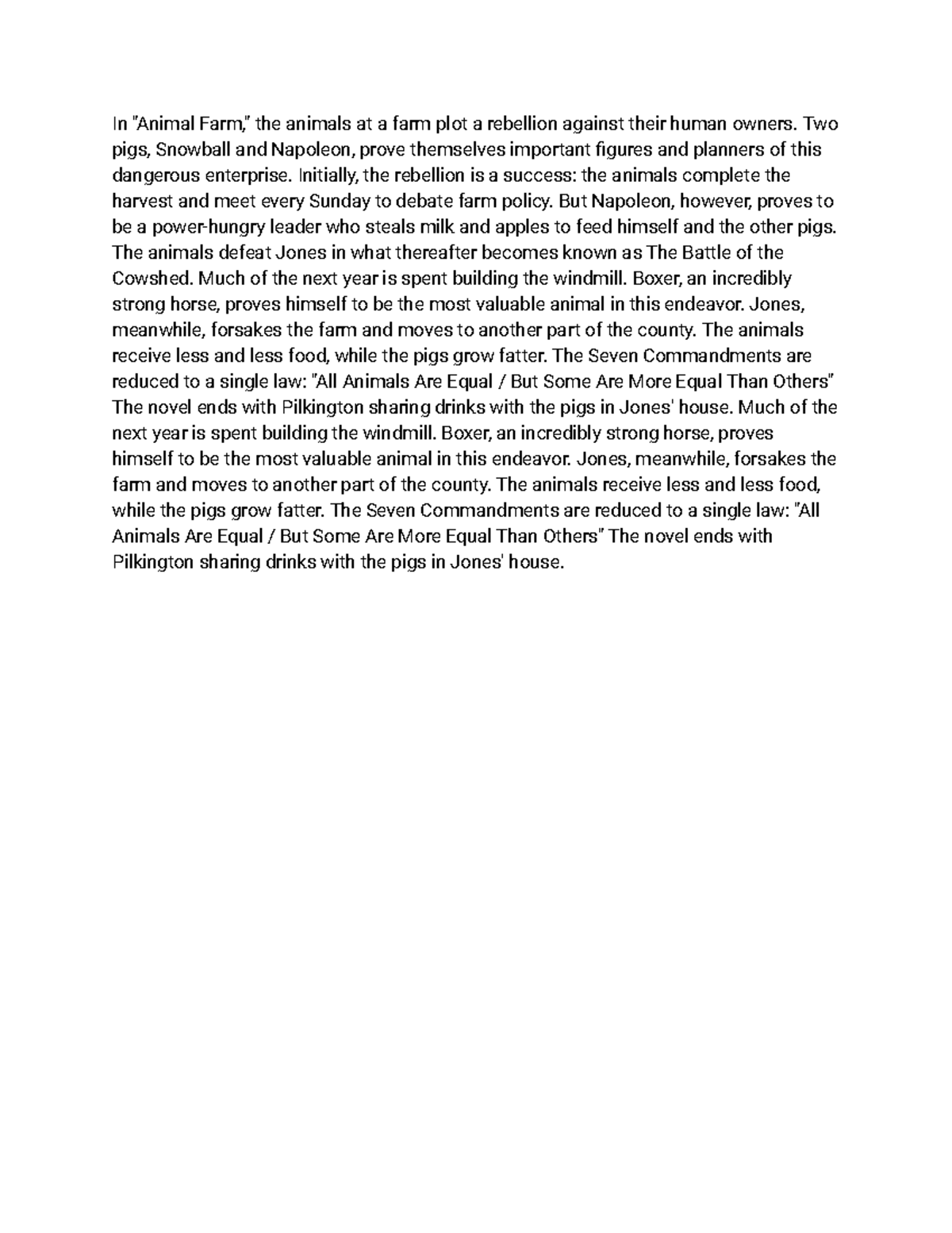 Animal Farm by George Orwell - In "Animal Farm," the animals at a farm ...