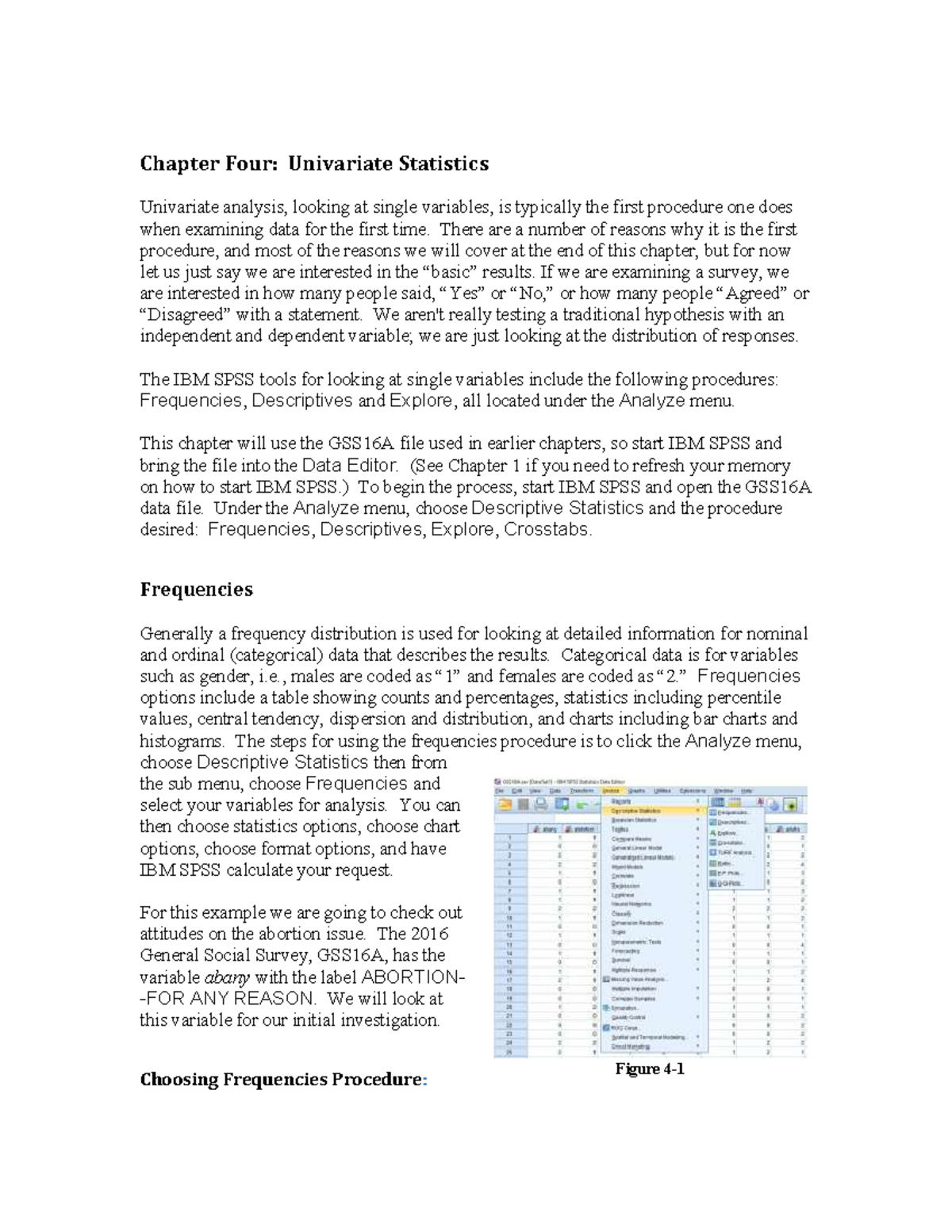 Univariate Statistics - Chapter Four: Univariate Statistics Univariate ...
