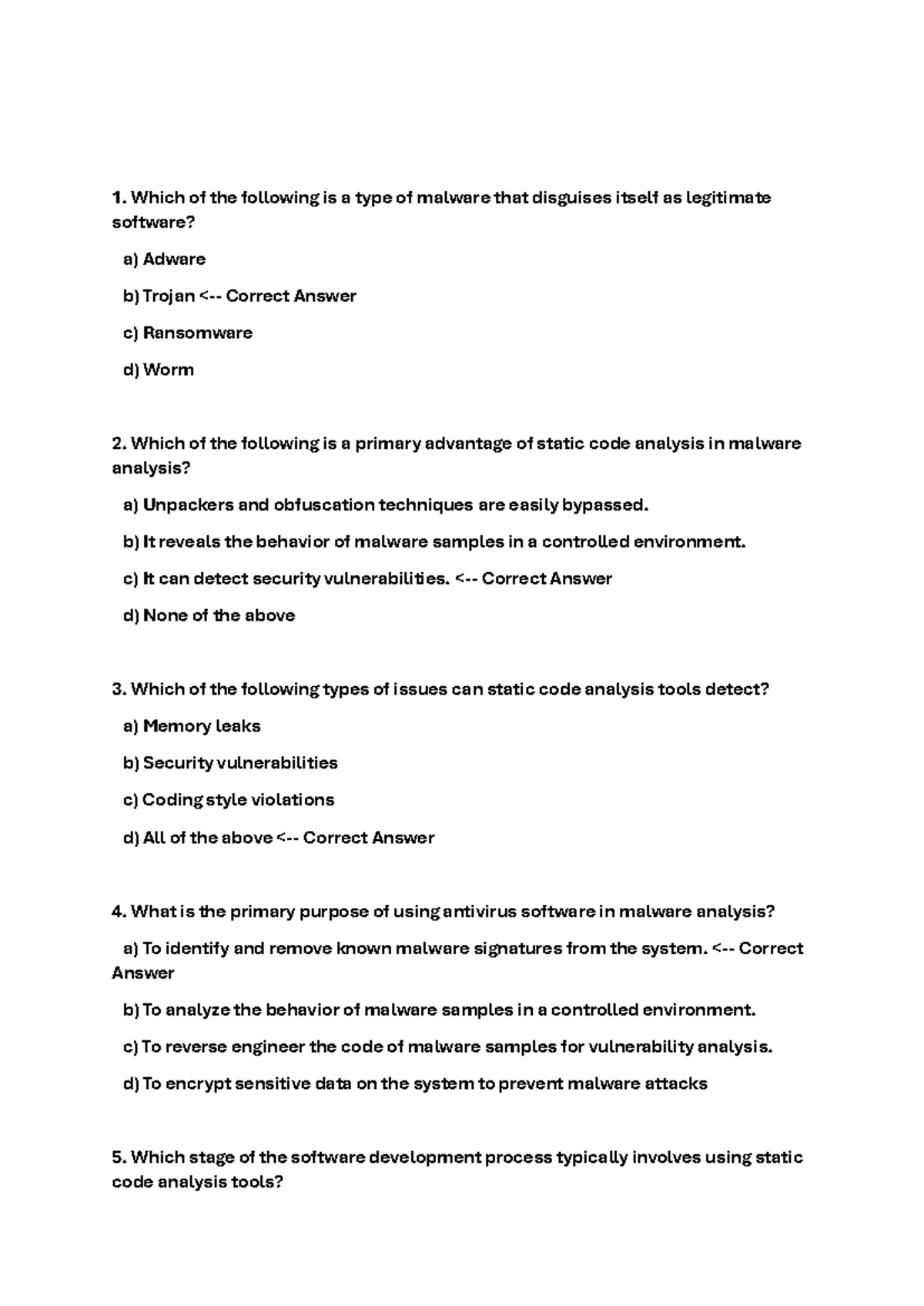 Unit 6 New - mcq - Which of the following is a type of malware that disguises itself as ...