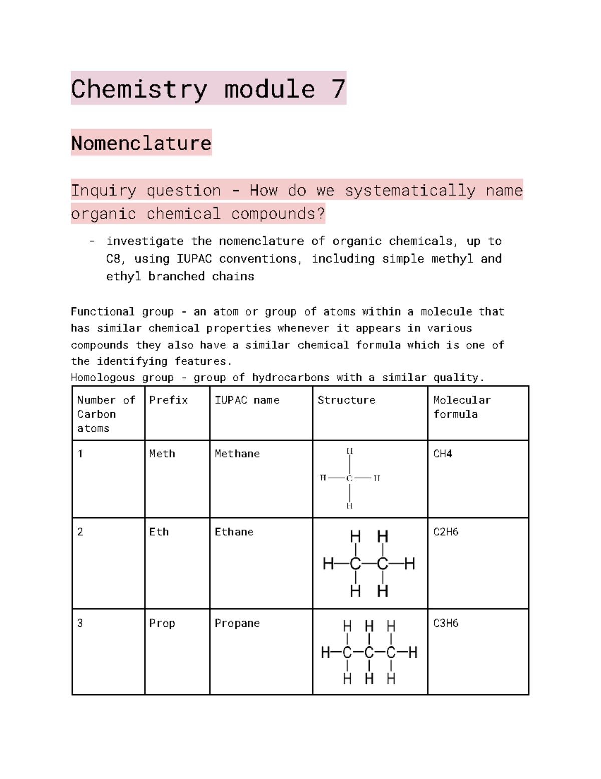 Chemistry module 7 - all syllabus points - Chemistry module 7 ...