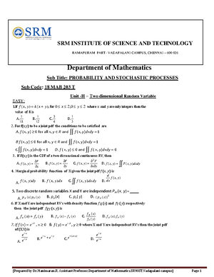 Untitled document - good morning - Probability And Stochastic Processes - Studocu