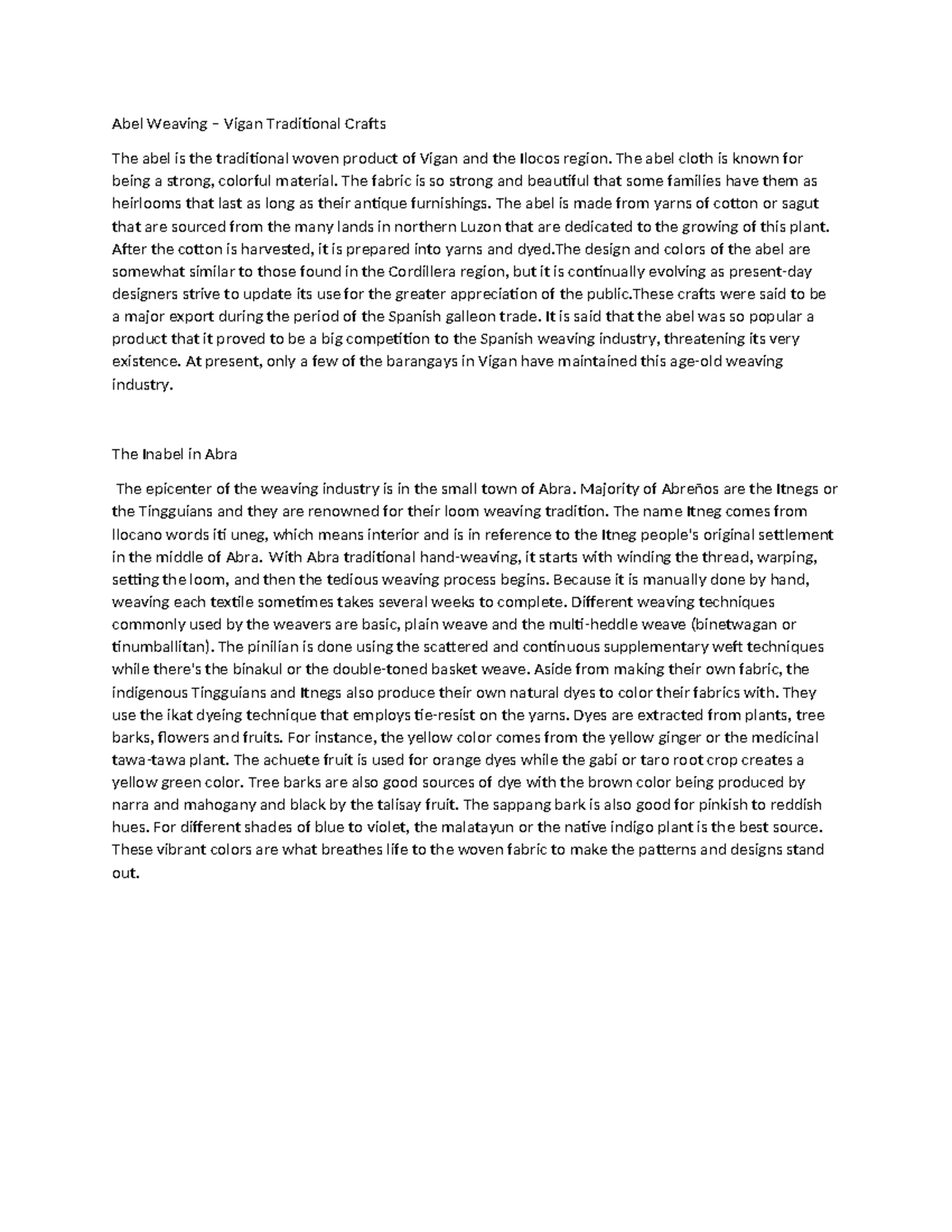 Places that makes Abel Weaving - Abel Weaving – Vigan Traditional ...