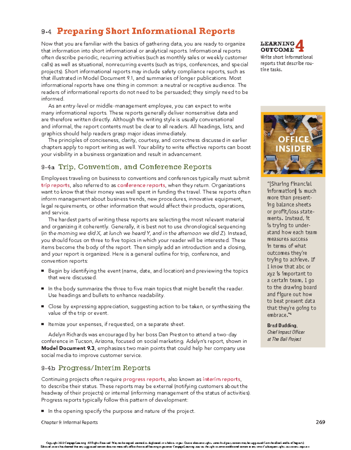 Essentials of Business Communication - Chapter 9: Informal Reports 269 ...