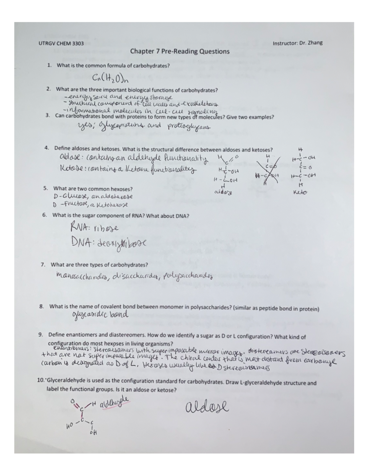Pre reading questions 7 - 3303 - Studocu