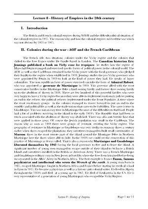 Lecture 10 - History of Empires in the XXth century - Lecture 10 ...